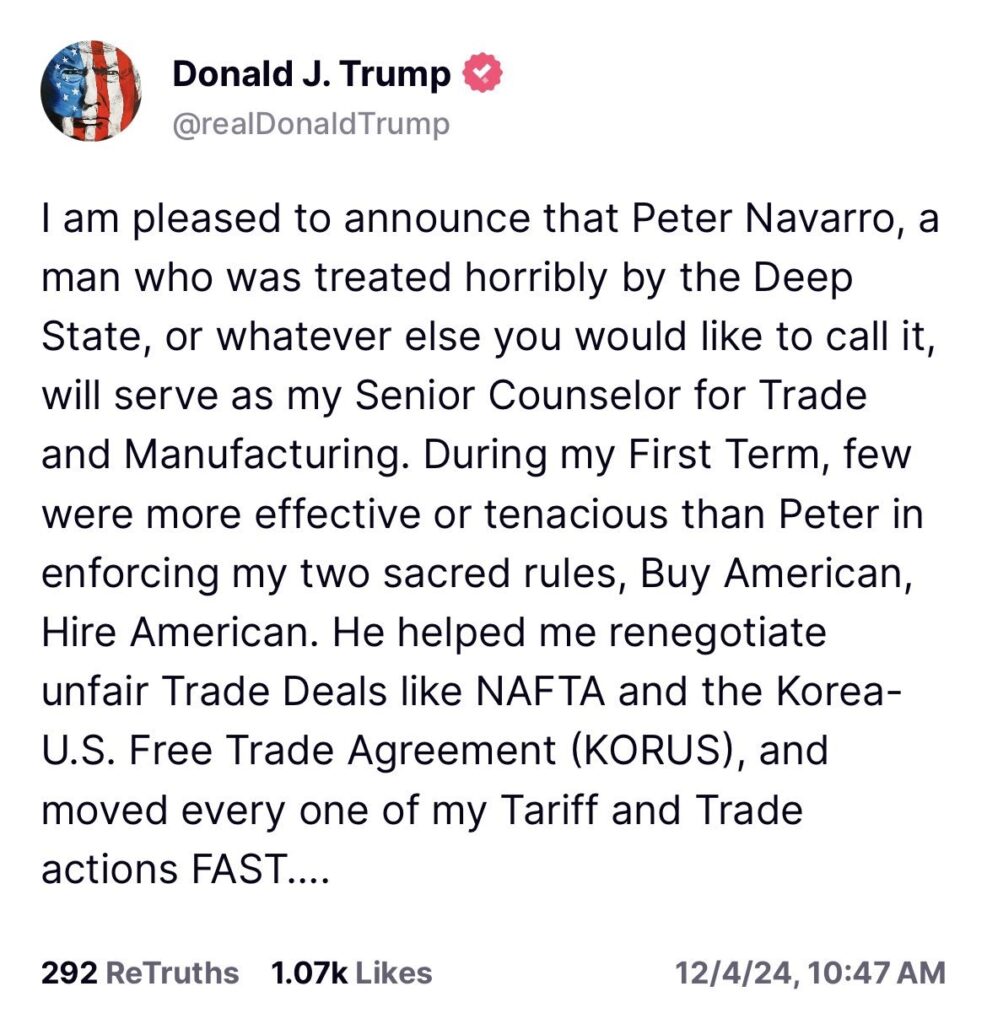 Breaking News: WarRoom’s Own Peter Navarro Appointed as Senior ...